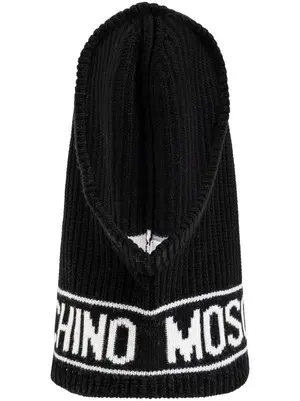 Moschino Logo-intarsia Knit Balaclava - Black