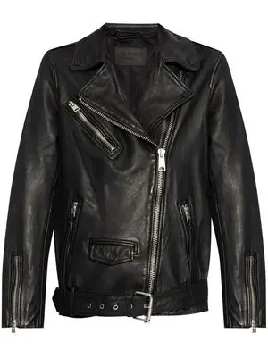 Women's Leather Biker Jackets with Detachable Belt