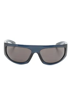 Gucci Logo-plaque Shield Sunglasses - Blue
