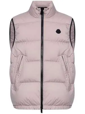 Moncler Fedare Logo-patch Down Gilet - Pink