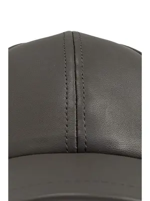 YVES SALOMON Leather Baseball Cap