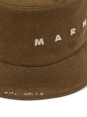 Marni Logo-embroidered Bucket Hat - Brown