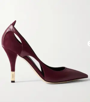 Chloé Saada Suede-trimmed Leather Pumps