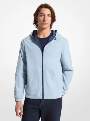 Michael Kors Reversible Signature Logo Windbreaker Jacket In Blue