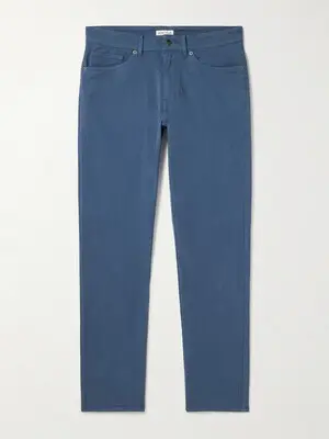 Peter Millar Slim-fit Straight-leg Cotton-blend Sateen Trousers - Blue