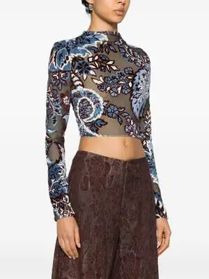Etro Jacquard Velvet Top - Blue