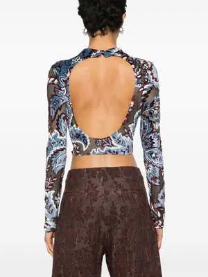 Etro Jacquard Velvet Top - Blue