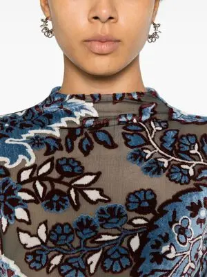 Etro Jacquard Velvet Top - Blue