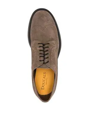 DOUCAL'S Lace-up Suede Brogues - Brown