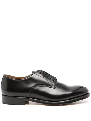 DOUCAL'S Leather Derby Shoes - Black