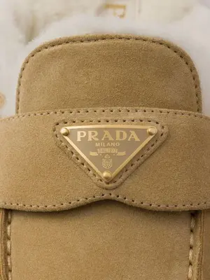 Prada Suede Mules - Neutrals