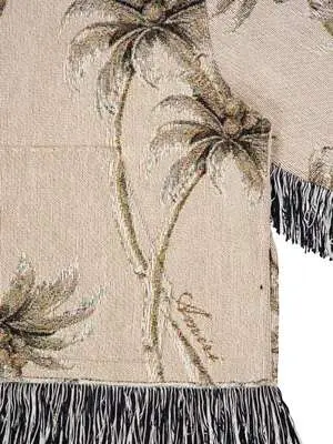 Amiri Palm Graphic Print Hoodie With Fringe Detailing