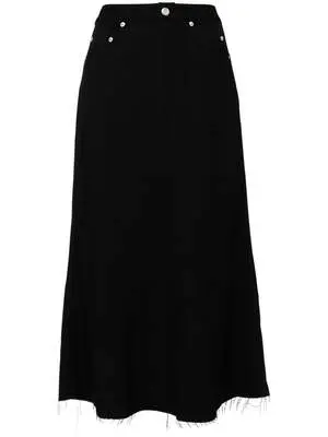 Rick Owens Frayed-edge Full-length Skirt
