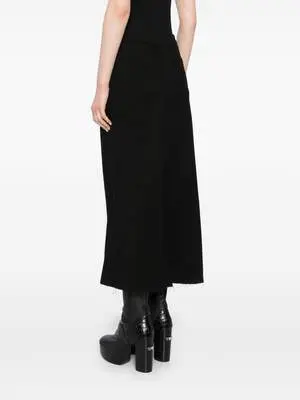 Rick Owens Frayed-edge Full-length Skirt