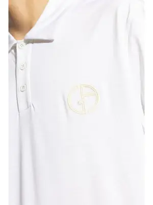 Giorgio Armani Logo-embroidered Polo Shirt - White