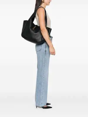 Saint Laurent Logo-plaque Tote Bag - Black