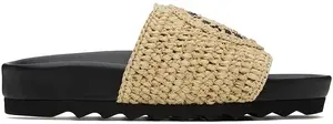 Stella McCartney Elyse Raffia Logo Slides