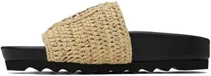 Stella McCartney Elyse Raffia Logo Slides