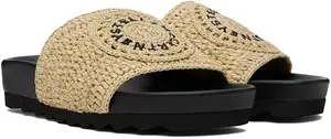 Stella McCartney Elyse Raffia Logo Slides