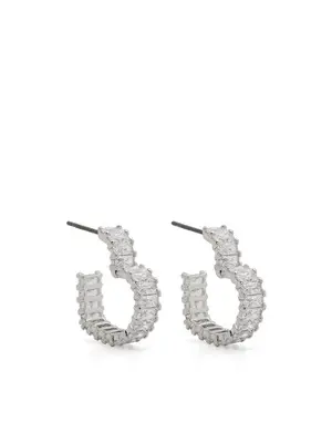SWAROVSKI Matrix Heart Hoop Earrings - Silver