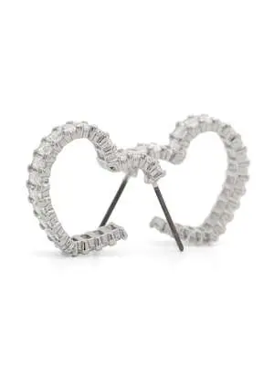 SWAROVSKI Matrix Heart Hoop Earrings - Silver