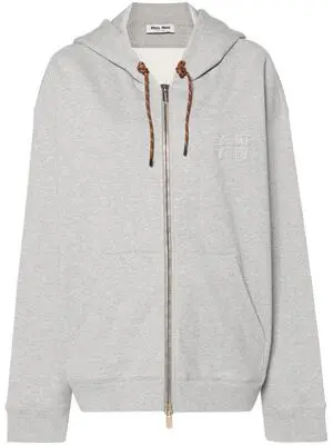Miu Miu Cotton Hoodie - Grey