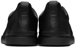 Zegna Black Deerskin Triple Stitch Sneakers