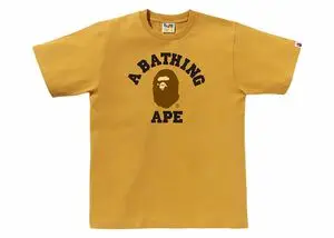 BAPE College Tee Shirt - Yellow