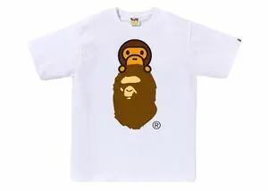 A BATHING APE Milo On Ape Head Tee Shirt - White