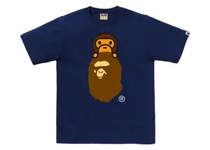 A BATHING APE Milo On Ape Head Tee Shirt Navy