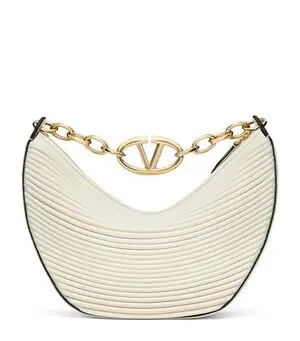Valentino Garavani Leather Vlogo Moon Shoulder Bag
