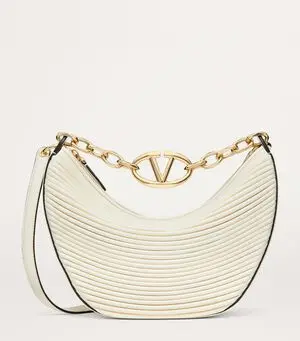 Valentino Garavani Leather Vlogo Moon Shoulder Bag