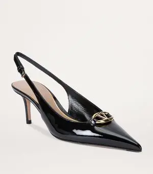 VALENTINO GARAVANI X UNDERCOVER Leather Vlogo Moon Slingback Pumps 60