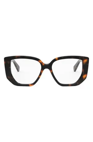 Celine Triomphe Rectangular Optical Glasses - Dark Havana