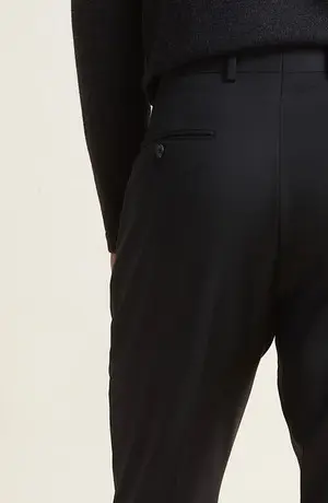Samuelsohn 110s Serge Wool Trousers - Black