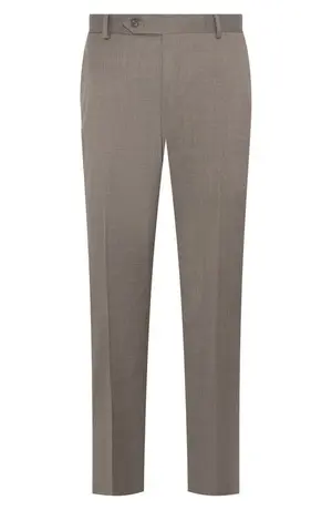Samuelsohn Flat Front Straight Leg Wool Dress Pants
