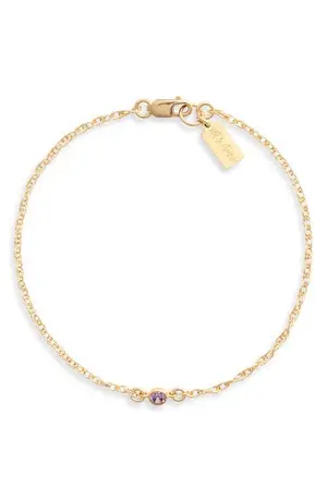 SET & STONES Cubic Zirconia Pendant Bracelet - Gold/february