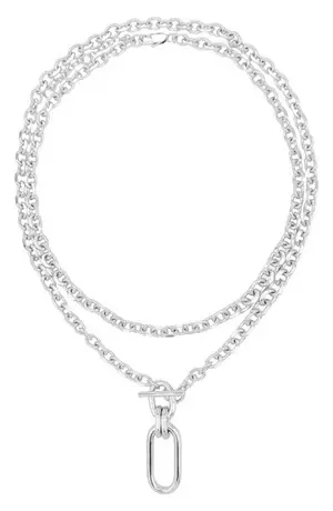 PETIT MOMENTS Set Of 2 Carabiner Pendant Necklaces - Silver