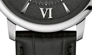 Bulova Hudson Leather Strap Watch - Silverone