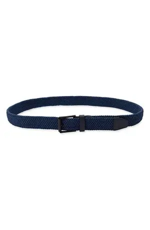 Cole Haan Tubular Stretch Woven Belt - Navy