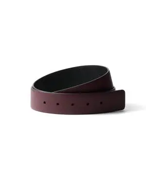 Prada Reversible Saffiano Leather Belt Strap - Red