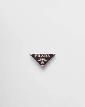 Prada Enameled-metal Belt Buckle - Garnet