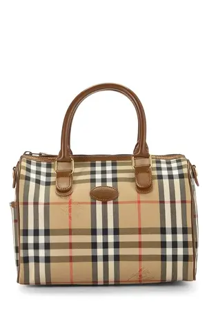 Burberry Haymarket Check Boston Bag - Brown