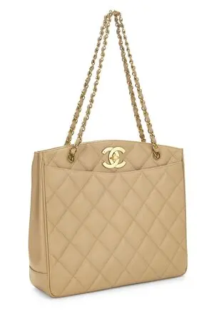 Chanel Quilted Caviar 'cc' Turnlock Tote