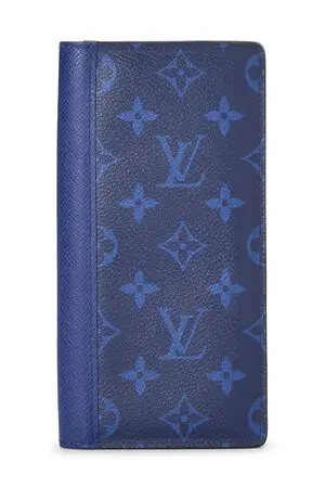 LOUIS VUITTON Monogram Taigarama Brazza Wallet - Blue