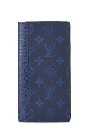LOUIS VUITTON Monogram Taigarama Brazza Wallet - Blue