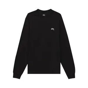 StÜssy Stock Logo Long-sleeve Tee - Black