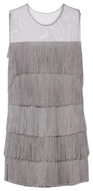 Norma Kamali Pickleball Fringed Mini Dress