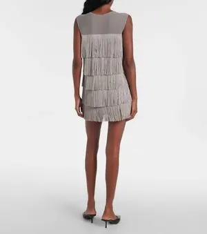 Norma Kamali Pickleball Fringed Mini Dress