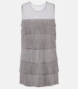 Norma Kamali Pickleball Fringed Mini Dress